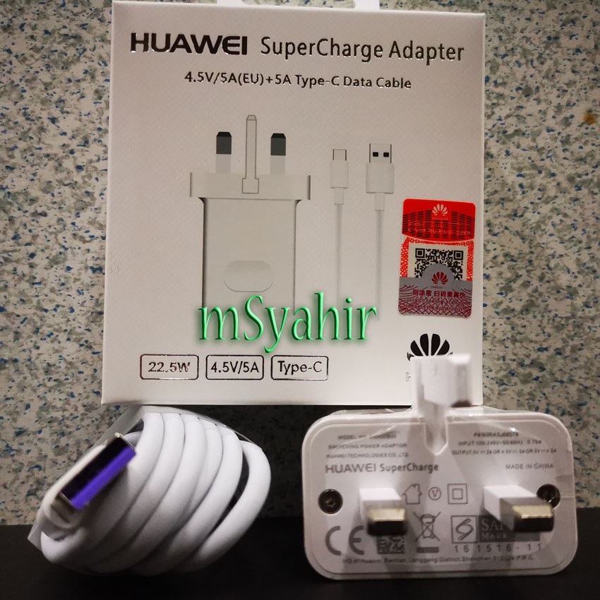 Huawei SuperCharge HW-050450B00 Mains Charger Adapter + 5A Type C USB ...
