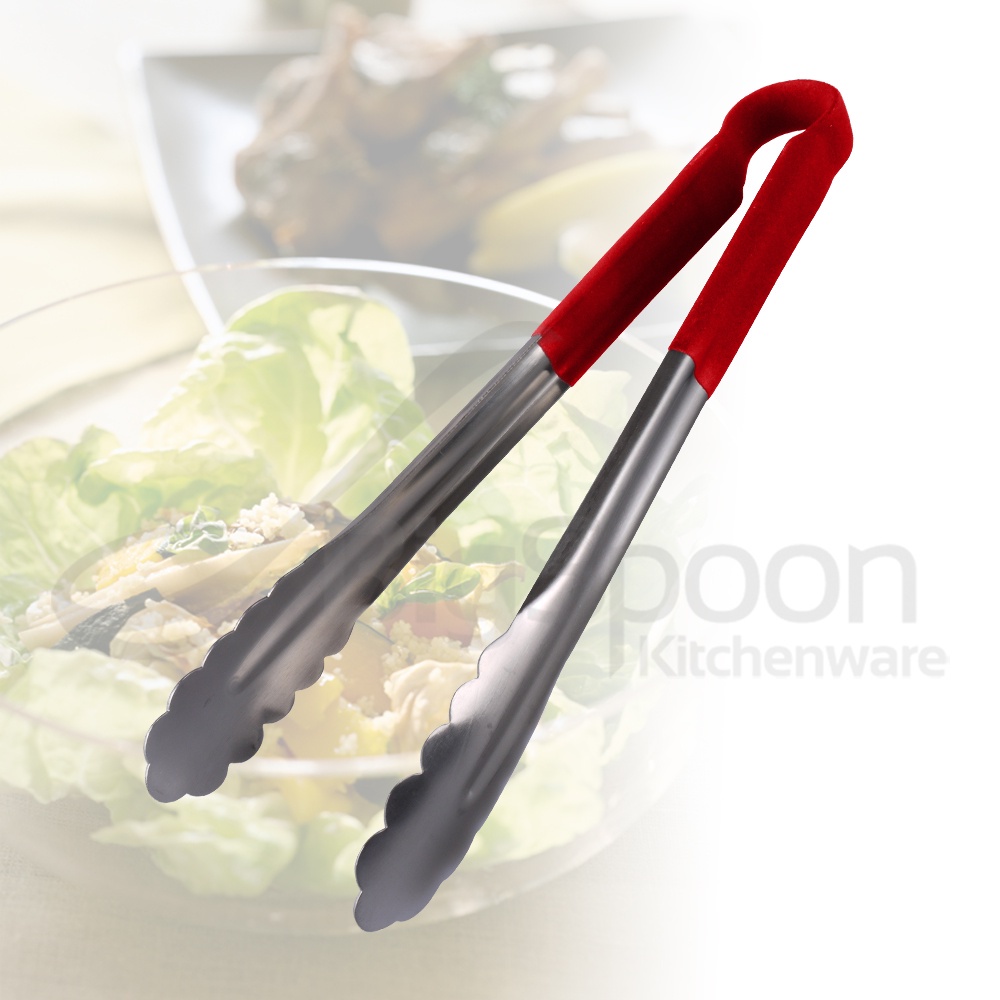 BIGSPOON Food Tong Stainless Steel Clipper with Rubber Grip/BBQ Pasta ...