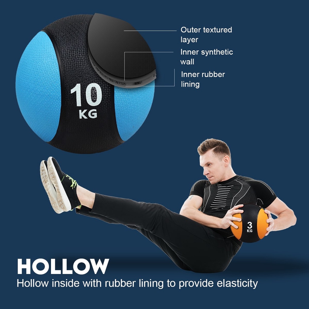Medicine Ball Rubber Gravity Bounce Bouncing Muscle Balls 1kg - 10kg ...