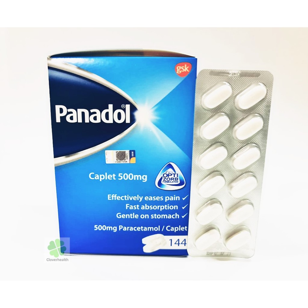 Panadol Caplet 500mg with Optizorb 12's/Strip ( For Pain relief, Fever ...