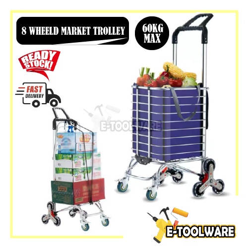 Aluminium Market Folding Trolley Shopping Cart Troli Pasar Trolley Cart ...