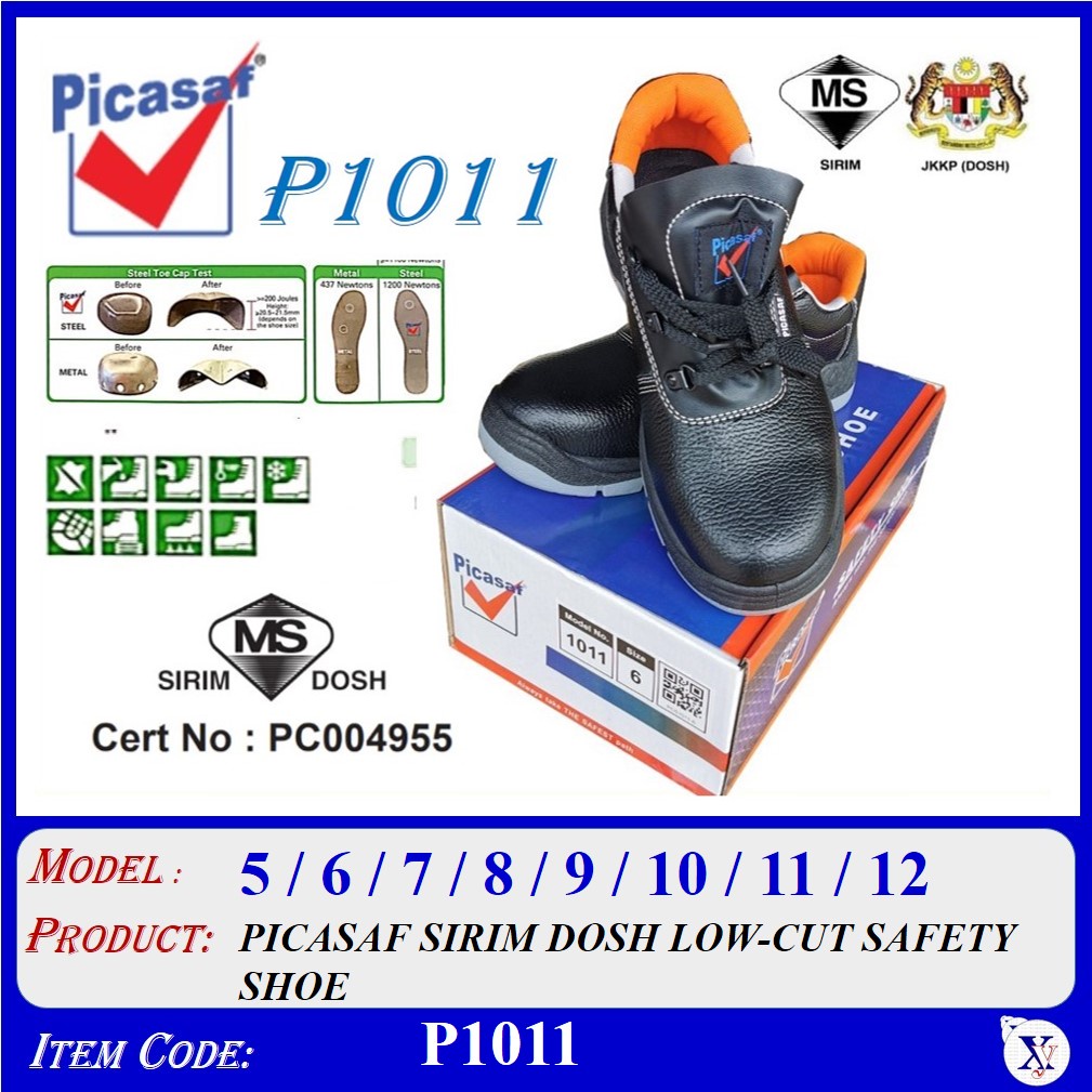 P1011- PICASAF SIRIM DOSH LOW-CUT SAFETY SHOE (SIRIM APPROVE) | SAFETY BOOTS | P1011 SAFETY ...