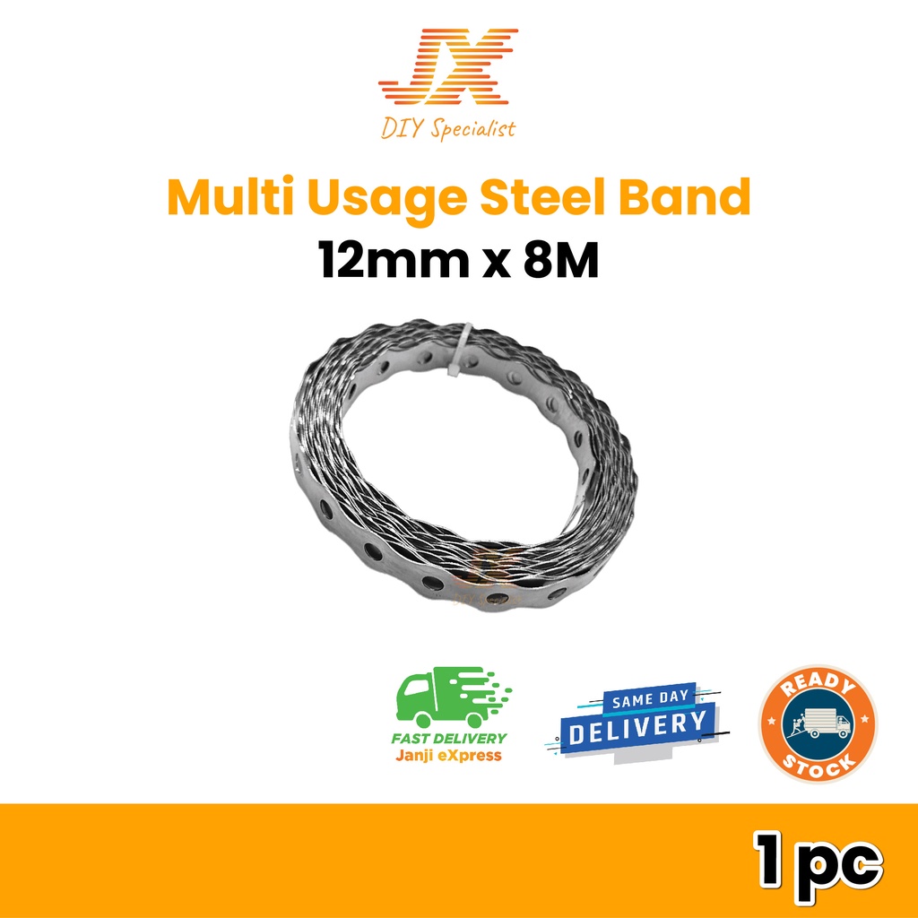 Multi Purpose Steel Band Bend Besi Stainless Steel Band 8 Meter 12MM ...