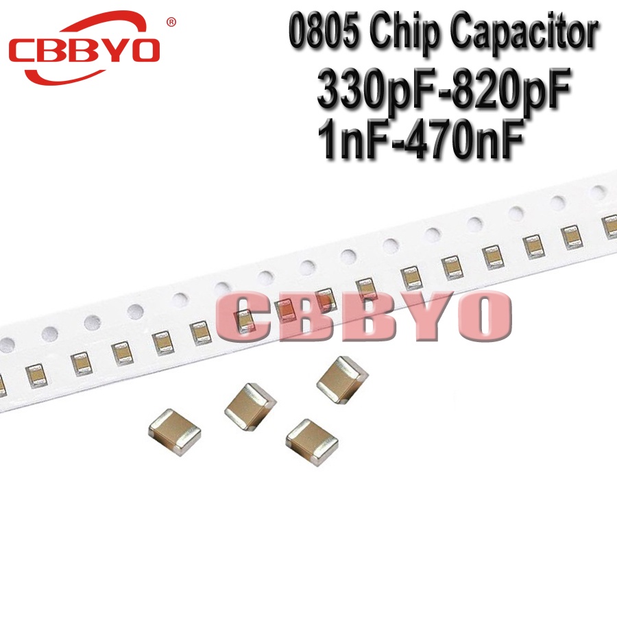 100pcs 0805 SMD Chip Multilayer Ceramic Capacitor 330pF-820pF 1nF-470nF ...
