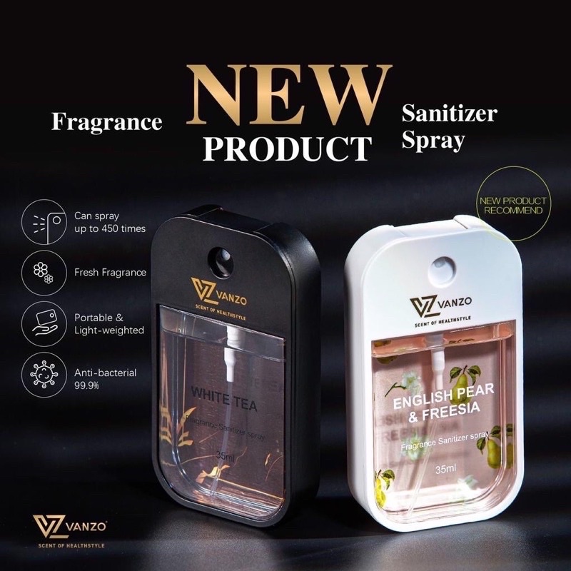 🔥NEW🔥 Vanzo Pocket Fragrance Sanitizer Spray White Tea English Pear ...