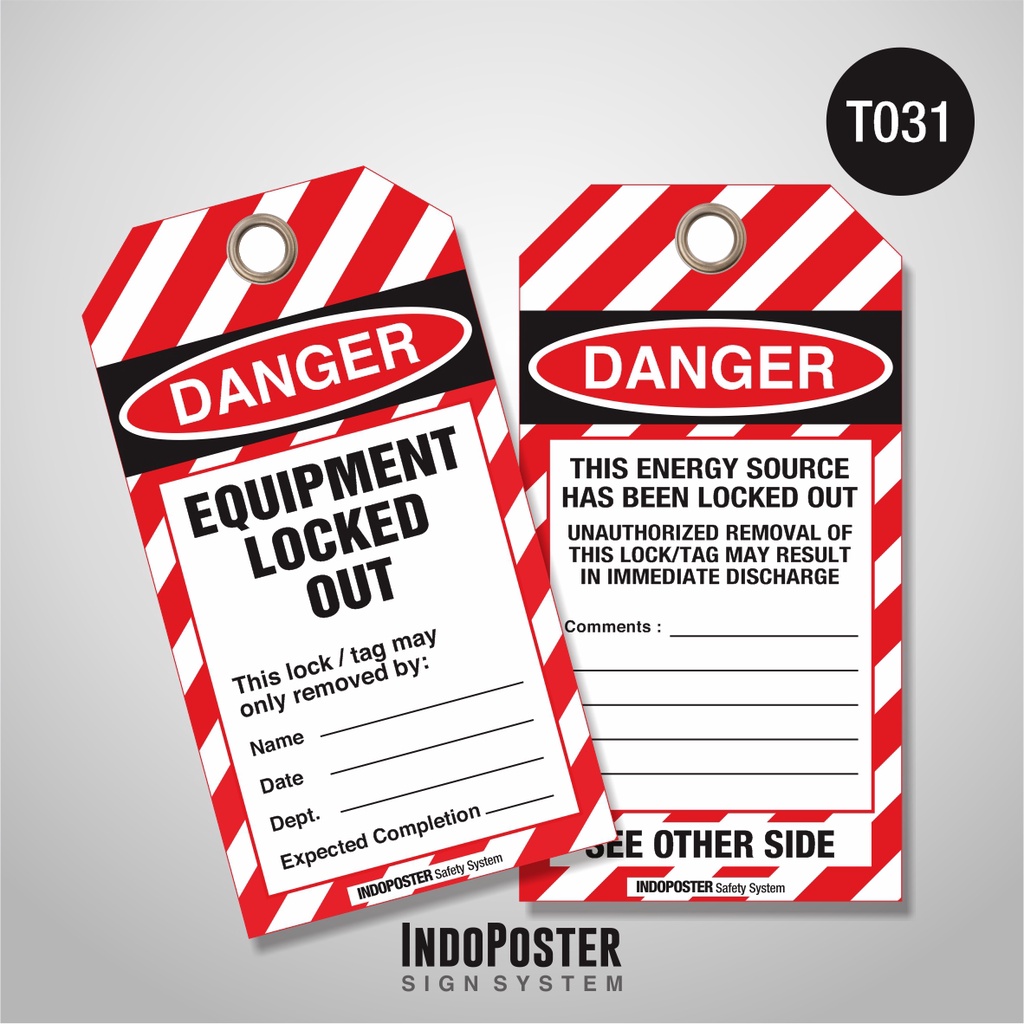 Tag Out LOTO Lock Out Tag Out PVC Safety K3 OSHA ANSI ISO Equipment ...