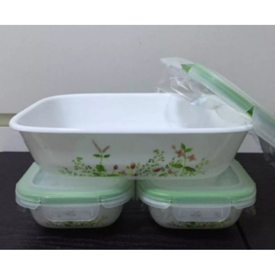 CORELLE Snapware 606 Glass Oblong Serve n Store 200ml/Airlock Glass ...