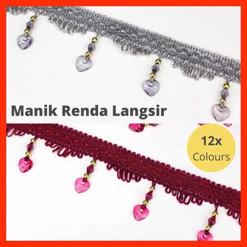 Manik Renda Langsir / Curtain Fringe Trim / Crystal Langsir / Manik ...