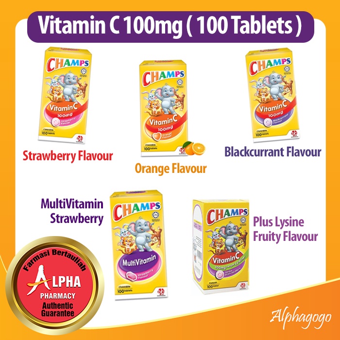 Champs Vitamin C Chewable 100mg for Children 12 years old and below ...