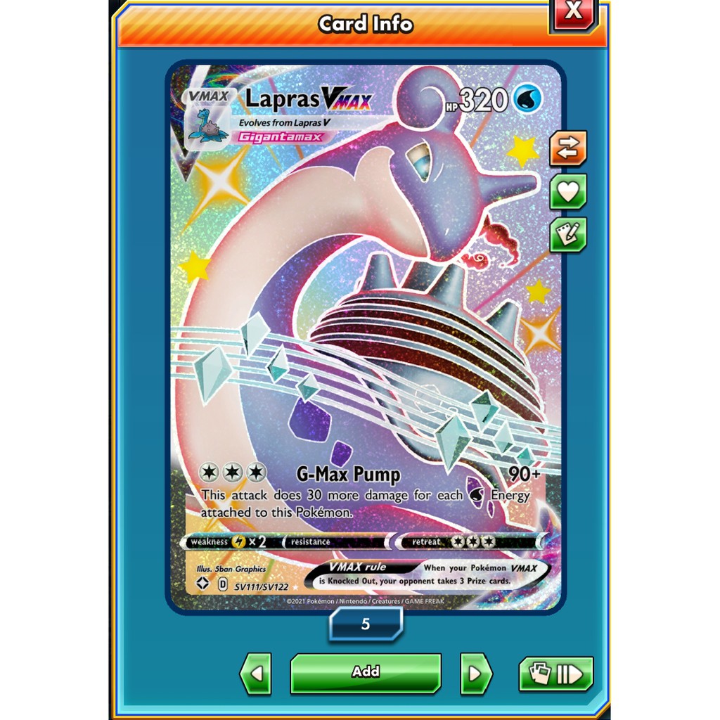 Lapras VMAX Shiny (PTCGO DIGITAL CARD) | Shopee Malaysia