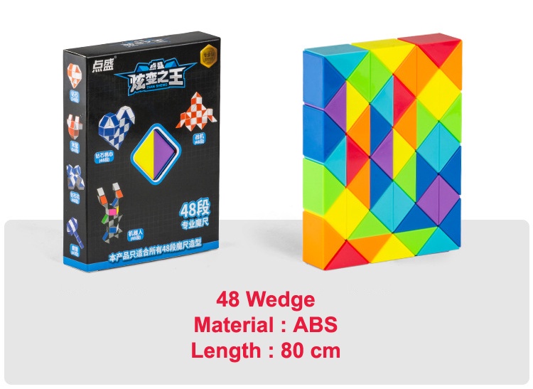Magic Snake Puzzle 48/72 Wedge Funny Hollow Magic Ruler Twisty Snake ...