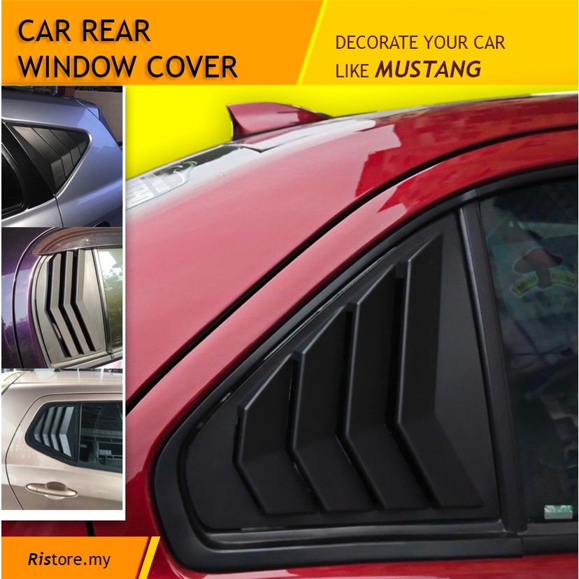 2PC CAR REAR WINDOW COVER LIKE MUSTANG SHARK DESIGN BEZZA WIRA MYVI ...