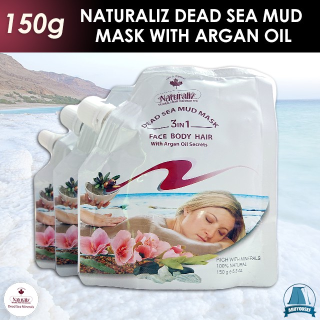 Dead Sea Clay Mask - Mask Muka Facial Mud Mask with Argan Oil (Dead Sea ...