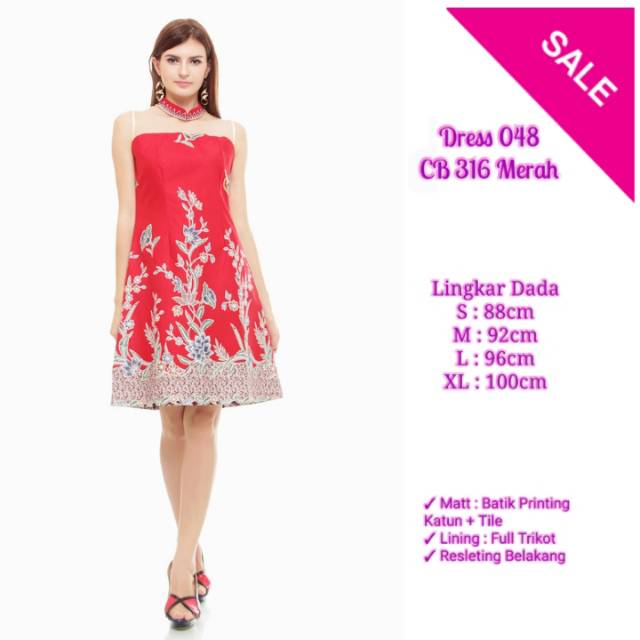 Batik Dress - Putri Jelita - A Line Trikot Batik Tile Sleeve Dress YCS ...