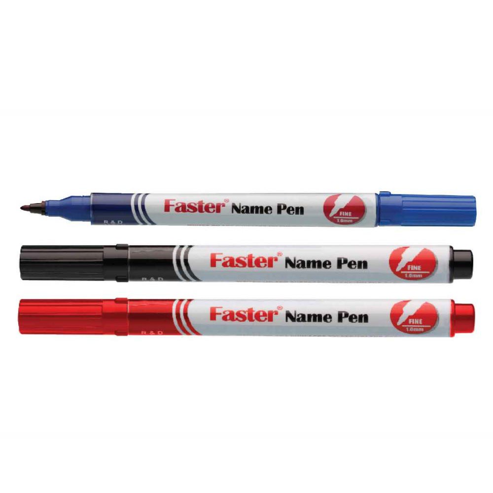 FASTER NAME PEN M-F-NP FINE 1.0MM PERMANENT MARKER PEN(BLACK/BLUE/RED ...