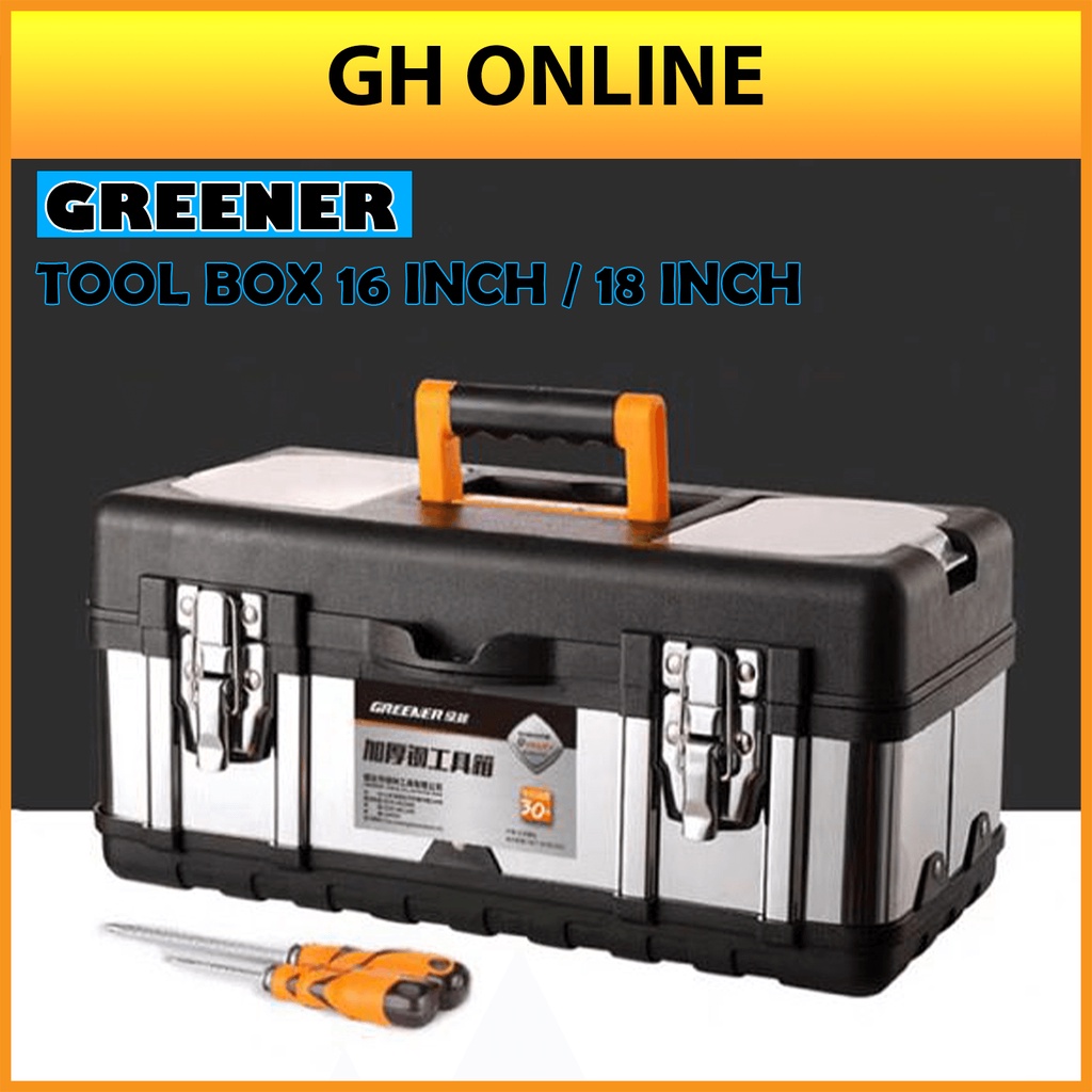 TOOL BOX 16 INCH / 18 INCH STAINLESS STEEL STORAGE BOX | Shopee Malaysia
