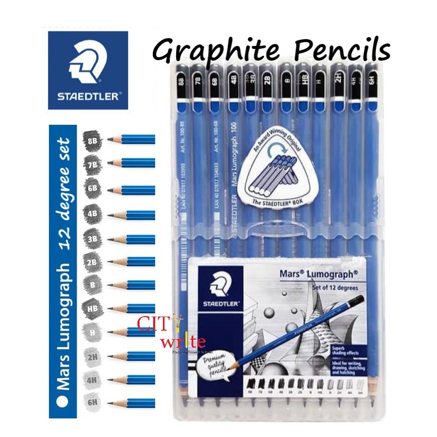 Graphite Pencils Sketching Drawing Pencil 12 degree Set 8B 7B 6B 4B 3B 2B B HB H 2H 4H 6H ...
