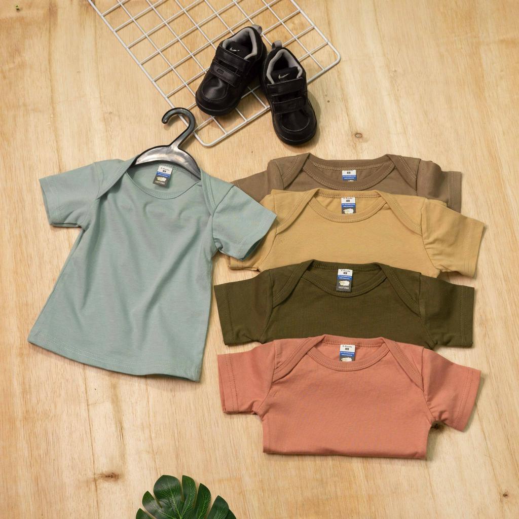 Happybiri Baby Shirts 0-24 months Envelope Neck Fullycomb 100% Cotton ...