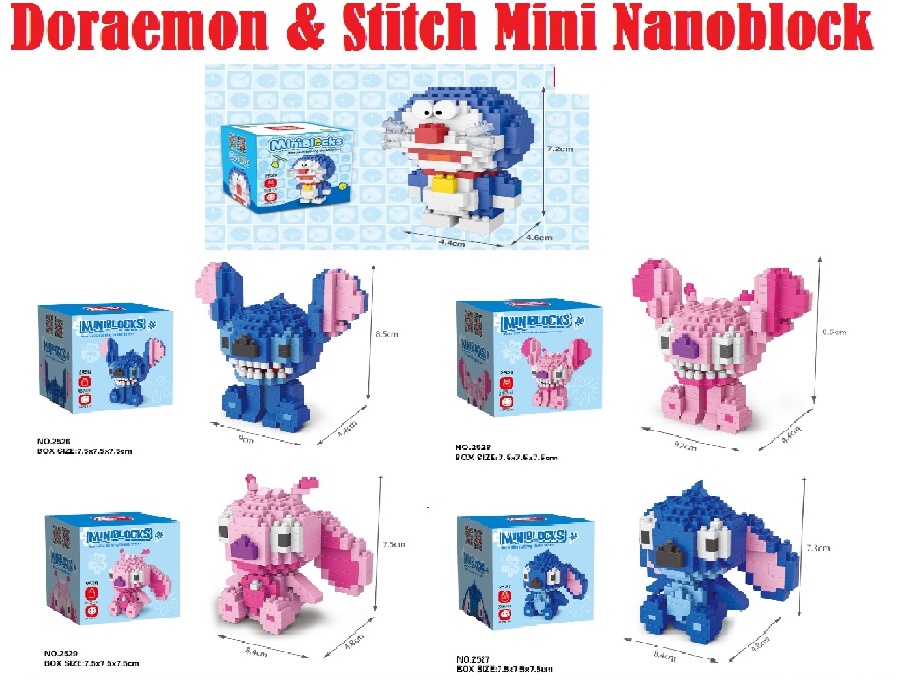 WiseHawk Doraemon Stitch Nano Blocks Mini Diamond Nano Bricks Toy ...