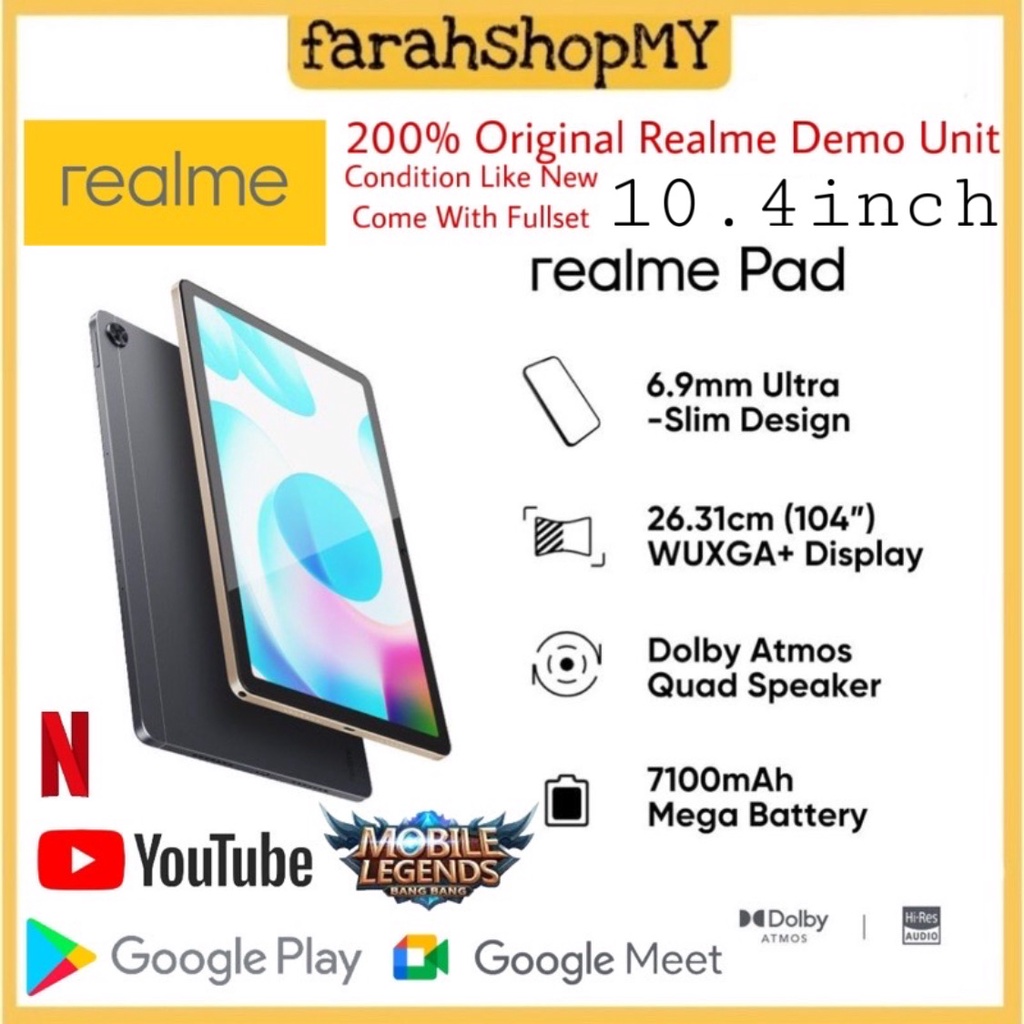 Realme Pad Tablet |10.4" IPS LCD | Mediatek MT6769V/CU Helio G80 ...