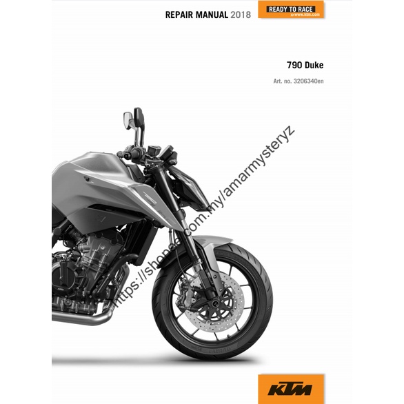 KTM DUKE 790 2018 - 2023 Workshop Repair Service Manual +Parts ...