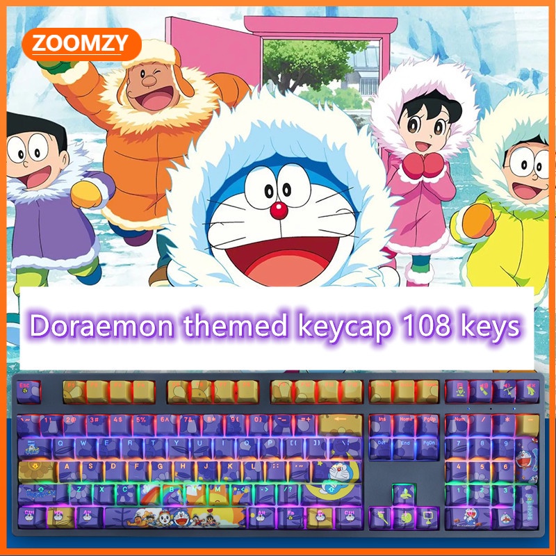 Doraemon Themed Keycap Jingle Cat OEM Profile PBT Dye-sublimation ...