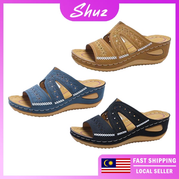 Kasut Wanita Women Slip On Wedges Casual | Shopee Malaysia