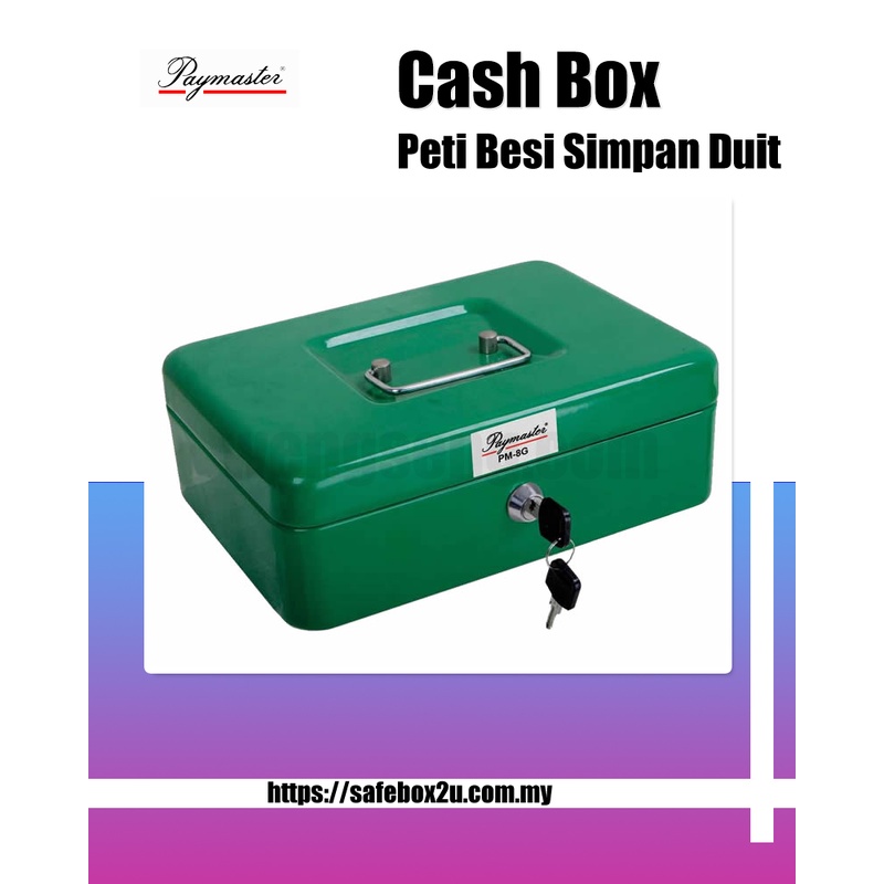 Paymaster PM-8G (1kg) portable cash box (green color) / security box / petty cash box / Peti ...