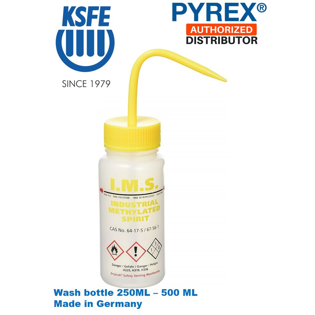 Azlon Wash Bottle, Wide Neck, IMS (Industrial Methylated Spirit) 250 ML ...