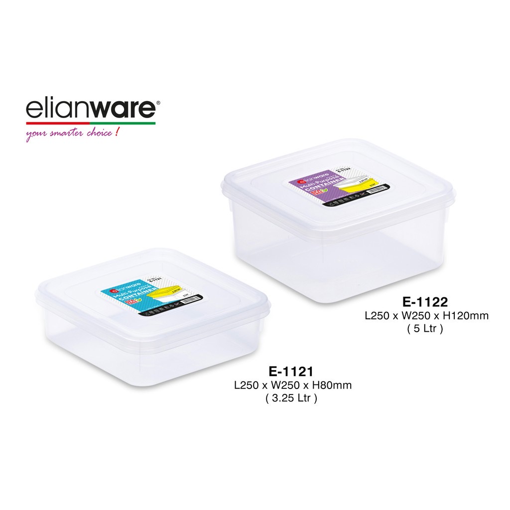 Elianware E-1121 3.25L E-1122 5L Transparent Clear Multipurpose ...