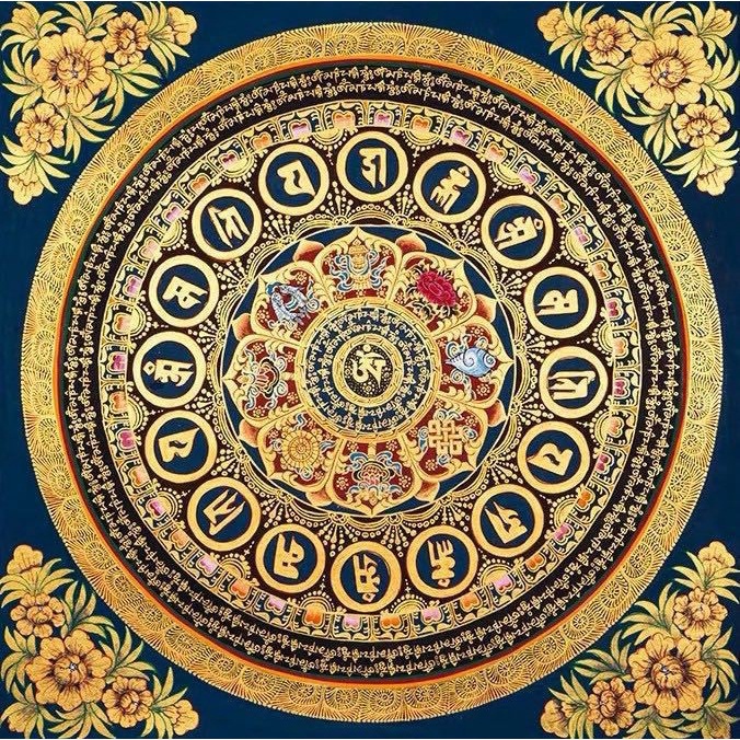 DIY living room 5D Round full beads Auspicious Thangka Tibetan Diamond ...