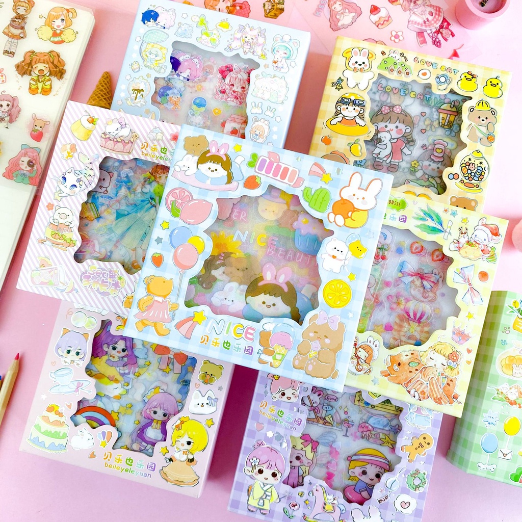 Cute Sticker Stickers, Box Of 8 Cute PVC Stickers Matte Baby Doll Book ...