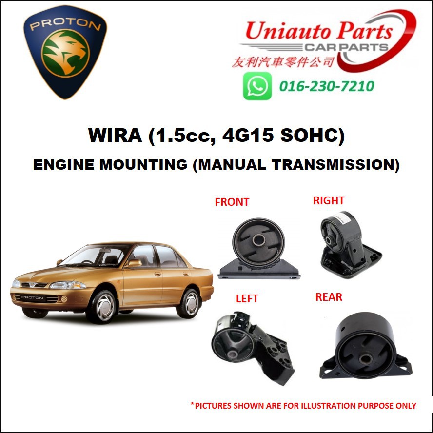 PROTON WIRA (1.5cc, 4G15 SOHC) MANUAL TRANSMISSION ENGINE MOUNTING ...