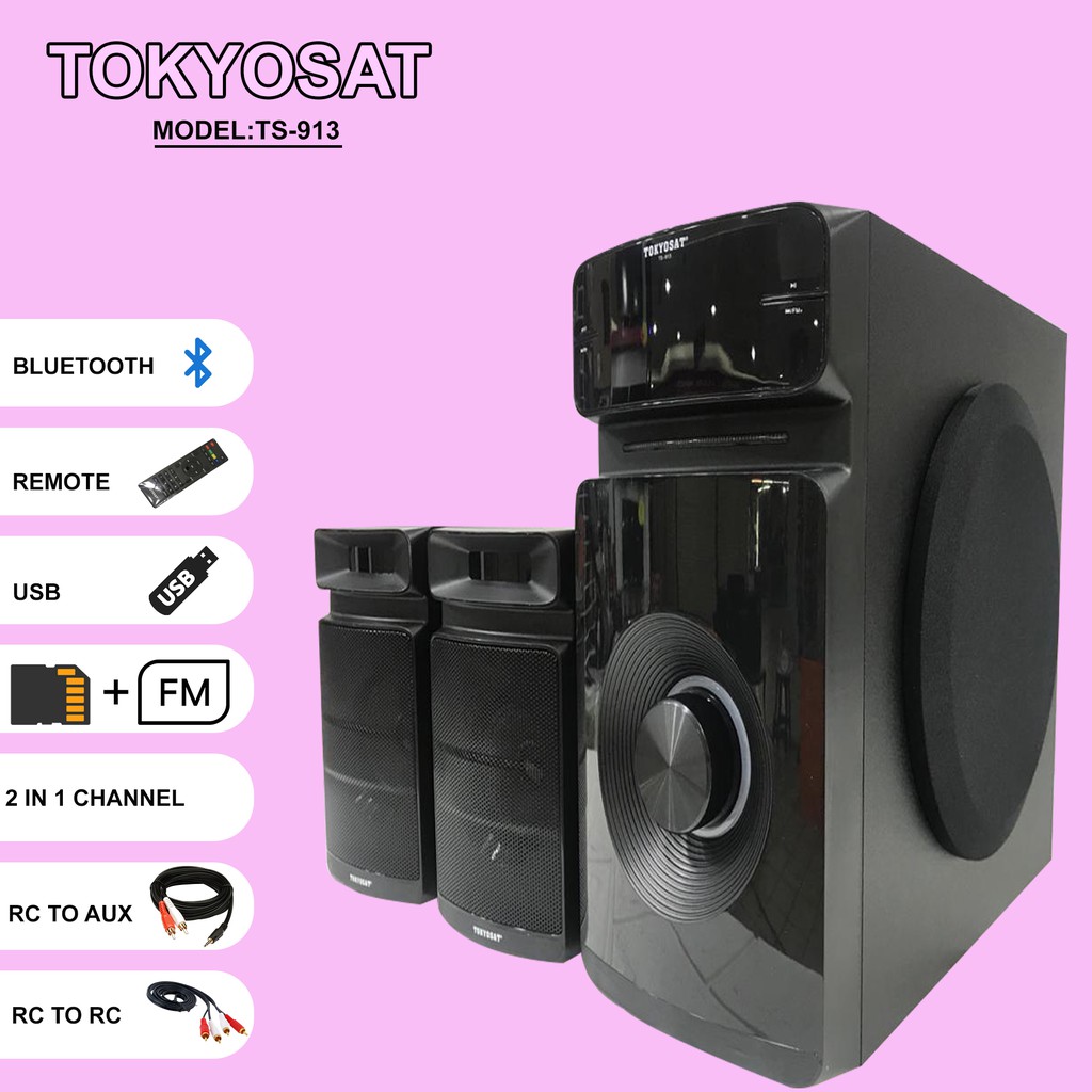 TOKYOSAT 2.1 HOME THEATRE TS-913 HIFI BLUETOOTH HOME THEATRE SPEAKER 2. ...