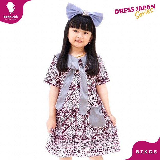 Dress Batik Black Pink Batik School Children Korean Style Batik Stamp ...
