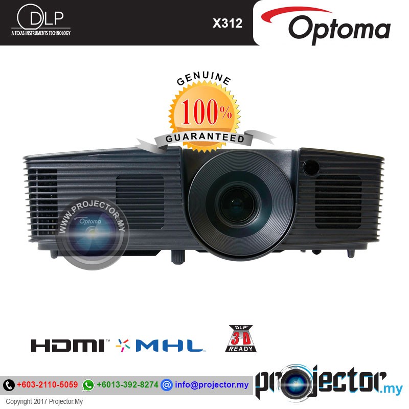 OPTOMA X312 XGA 3200 ANSI LUMENS DLP 3D RADY PROJECTOR | Shopee Malaysia