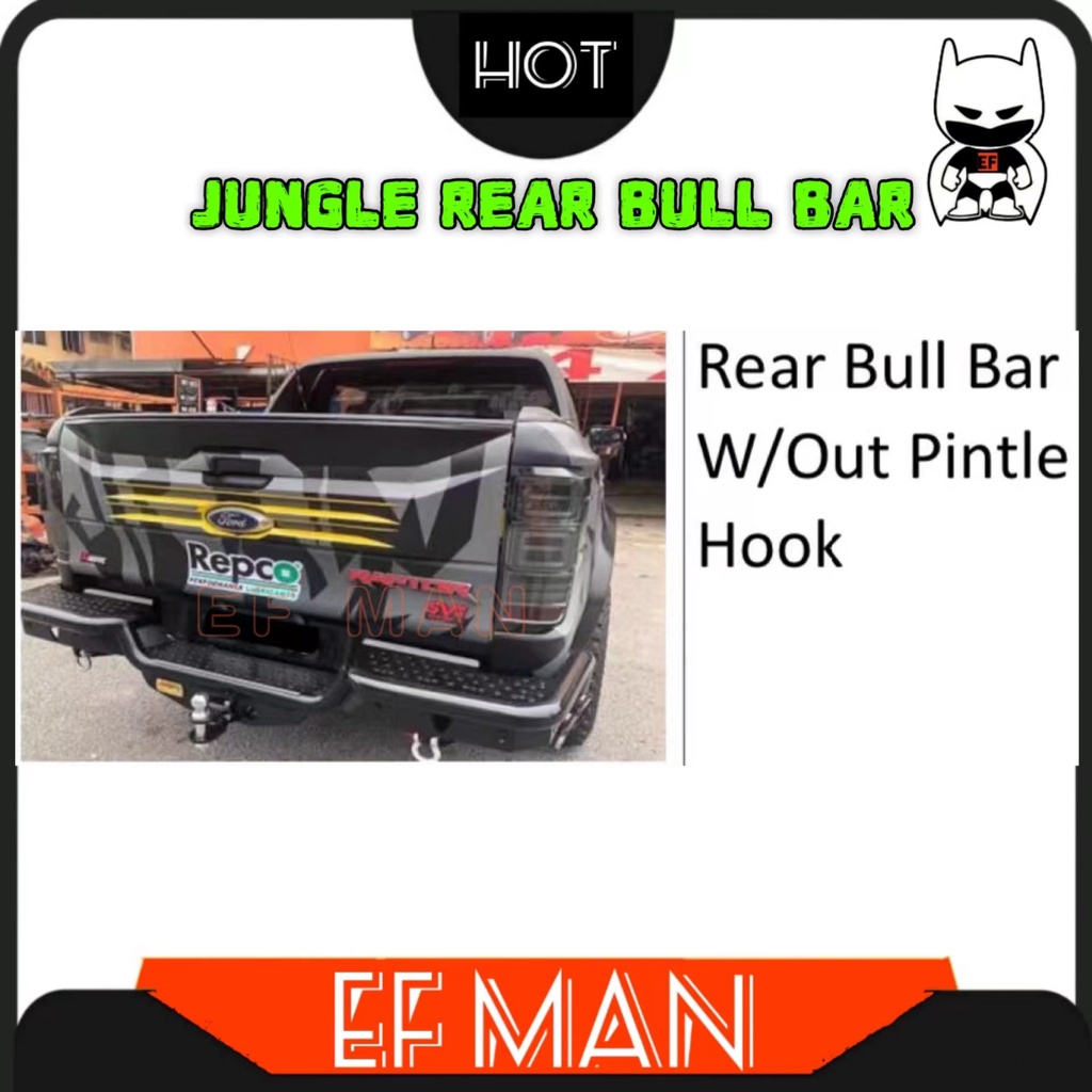 4X4 4WD JUNGLE REAR BULL BAR WITH HOOK NOMBOR BRAKE LIGHT HILUX REVO ...