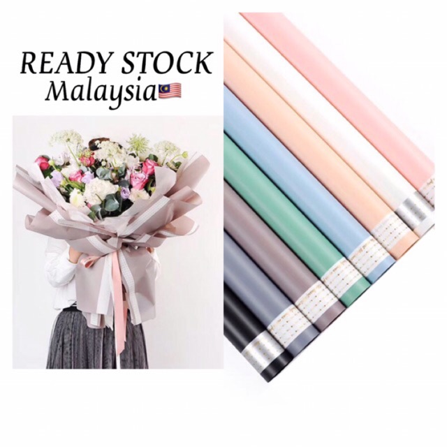 READY.S⚡️20Pcs Golden Dots Korea Wrapping Paper OPP Plastic Waterproof ...