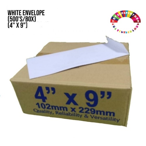 4x9 White Envelope 70g / Sampul Surat Putih 70g ( 500pcs/Box ) | Shopee ...