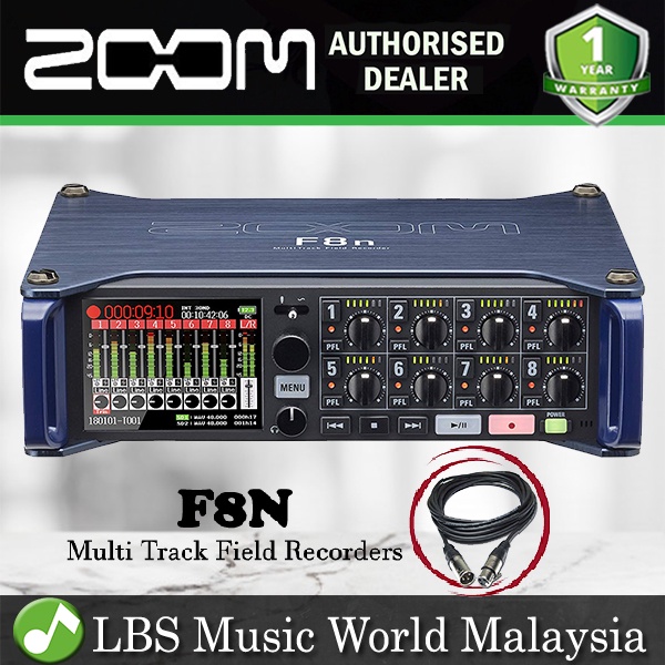 Zoom F8N Multitrack Field Recorder Mixer and USB Audio Interface (F8 F ...