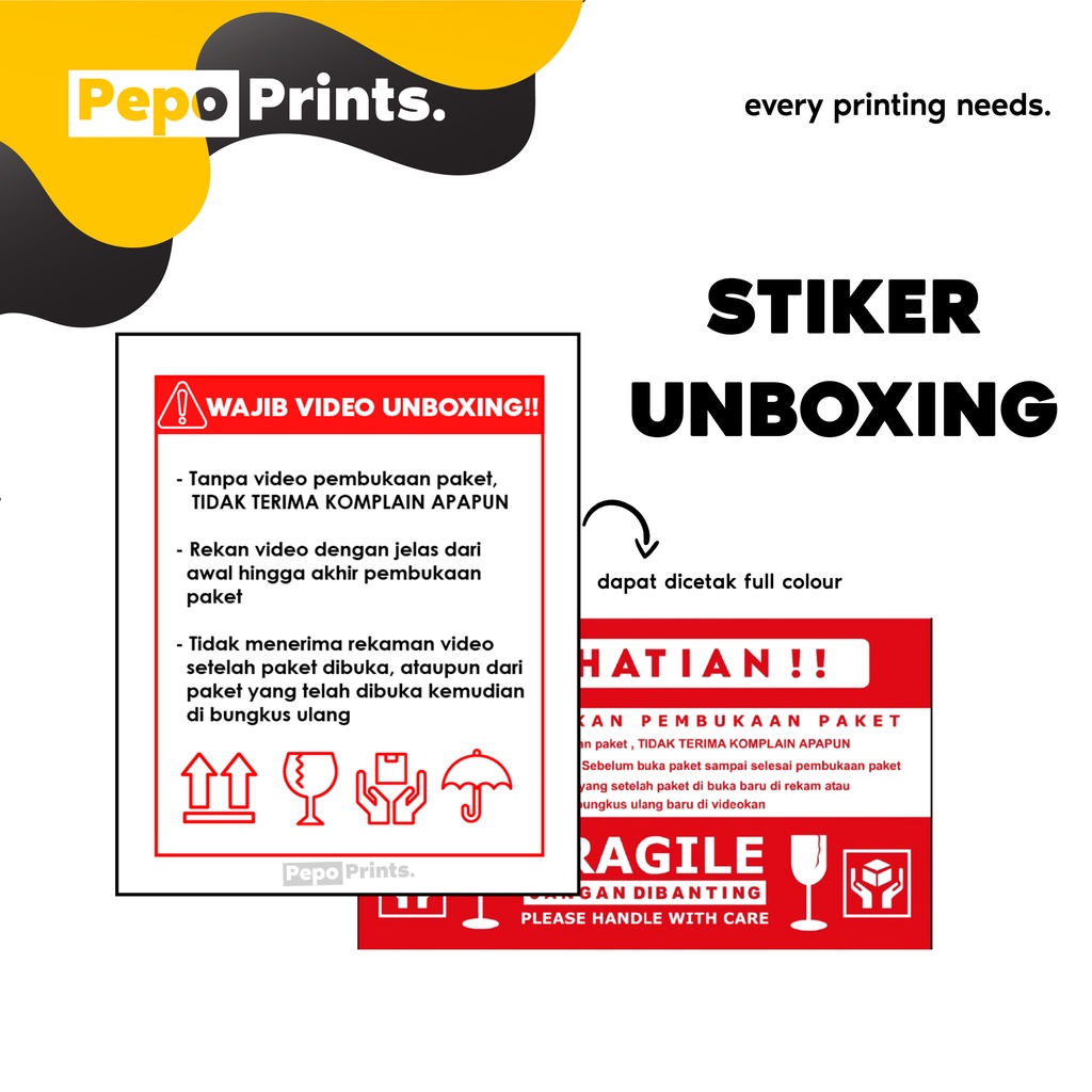 Pepo - Unboxing Warning Sticker / Packaging Label | Shopee Malaysia