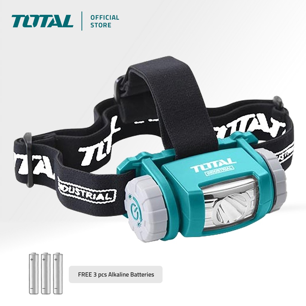 TOTAL Headlamp IPX4 Rating 4-18 Hours Use (50-200 Lumens/89M Range ...