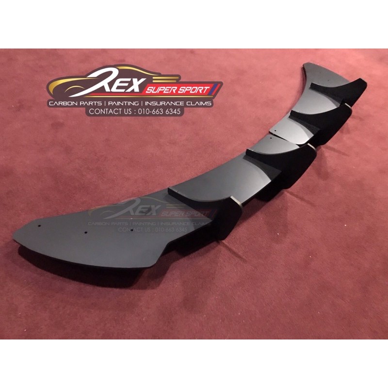 VW Volkswagen Golf Mk6 R Rear Diffuser Maxton Black Belakang | Shopee ...