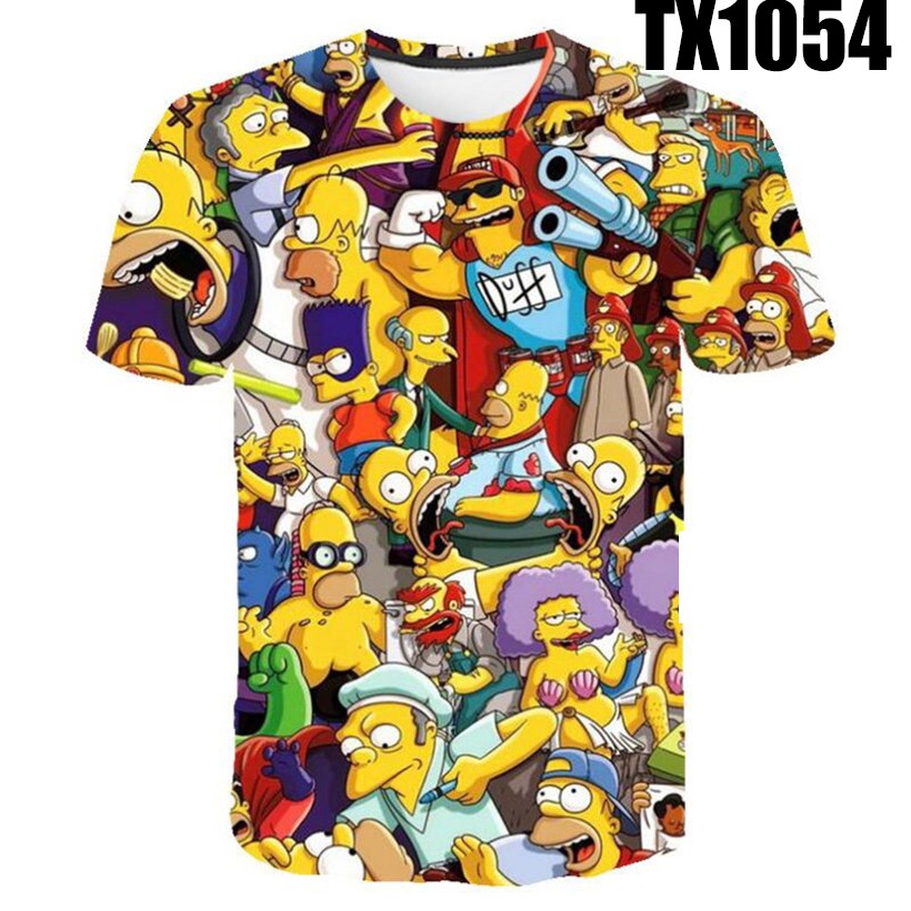 Cartoon The Simpsons Anime TV Series 3D Print Men Women T-Shirt Casual ...