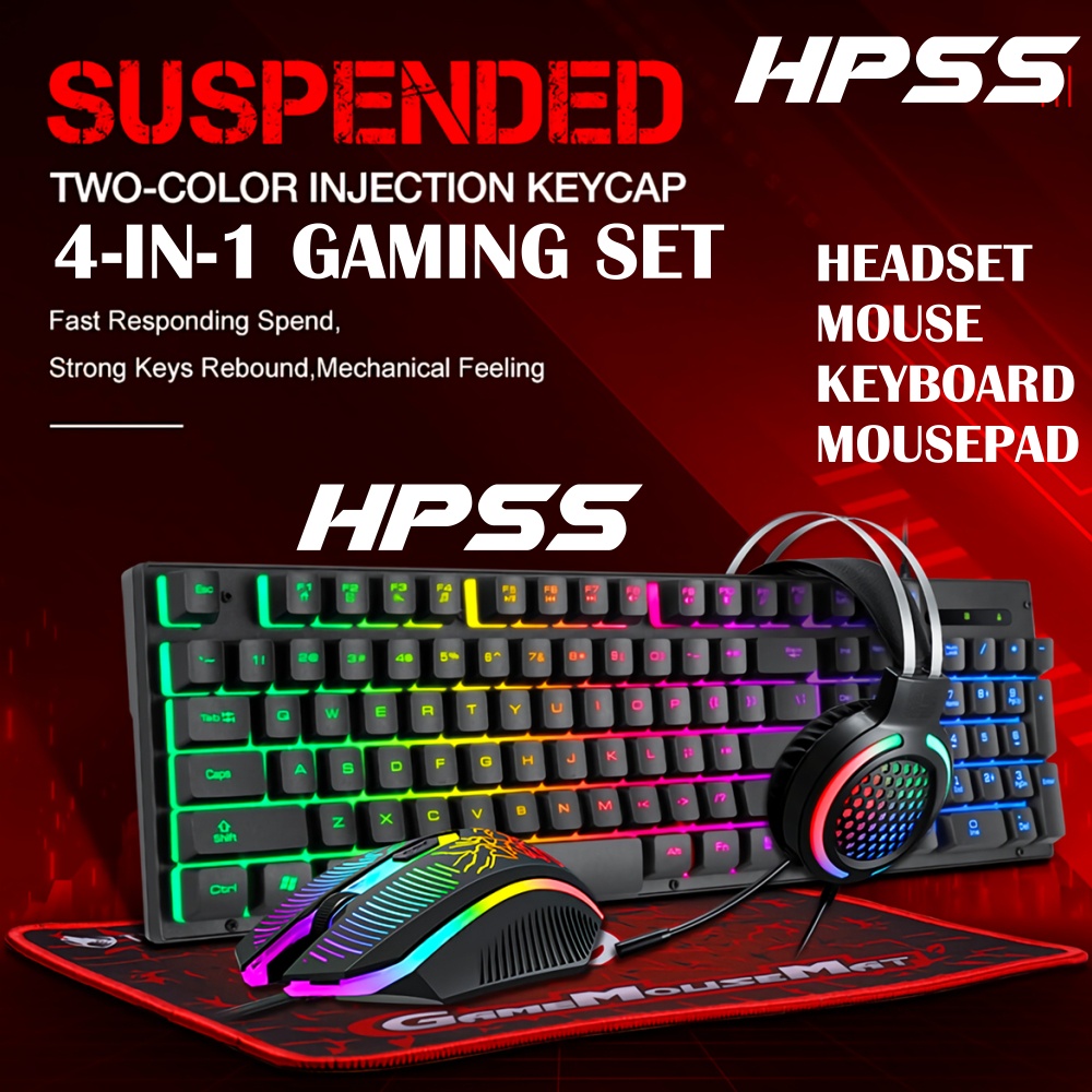 T-WOLF TF400 4-IN1 GAMING COMBO SET (HEADSET, MOUSE, KEYBOARD, GAMING ...