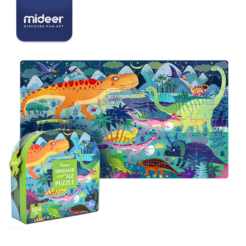 Mideer Gift Pack Puzzle - Dinosaur Age (104 Pcs) | Shopee Malaysia
