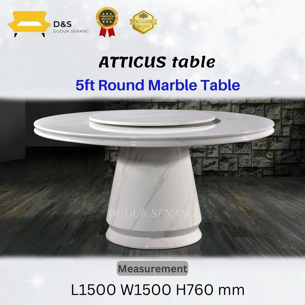 ATTICUS Marble Table Only / Meja Marbel Sahaja (FREE REVOLVING TOP ...