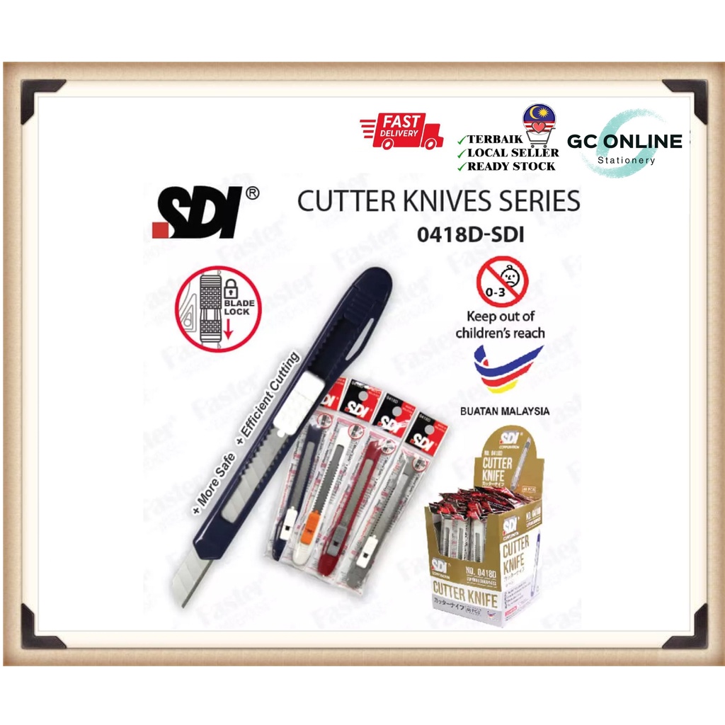 SDI 0411A Cutter Knife Small (Blade Lock) | Shopee Malaysia