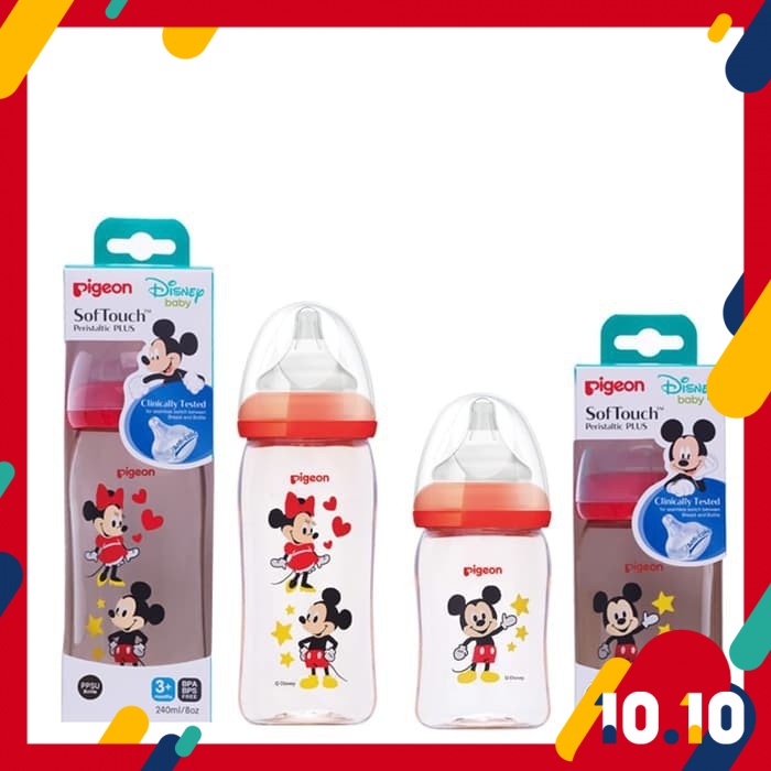 Pigeon Original PPSU Wide Neck Mickey Mouse Bottle 160ml/240ml / Botol Susu Pigeon Corak Menarik ...