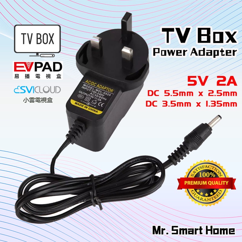 TVBox Adapter 5V 2A Power Adapter AC DC Evpad SviCloud TV Box TX3 TX6 ...
